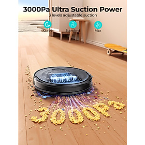 Airzeen Robot Vacuum Cleaner with 3000Pa Suction,Personalized Cleaning Settings,Auto Self-Charging Robotic Vacuum,Carpet Booster,App/Alexa/Remote Control, Ideal for Pet Hair/Hard Floor/Carpet,R7