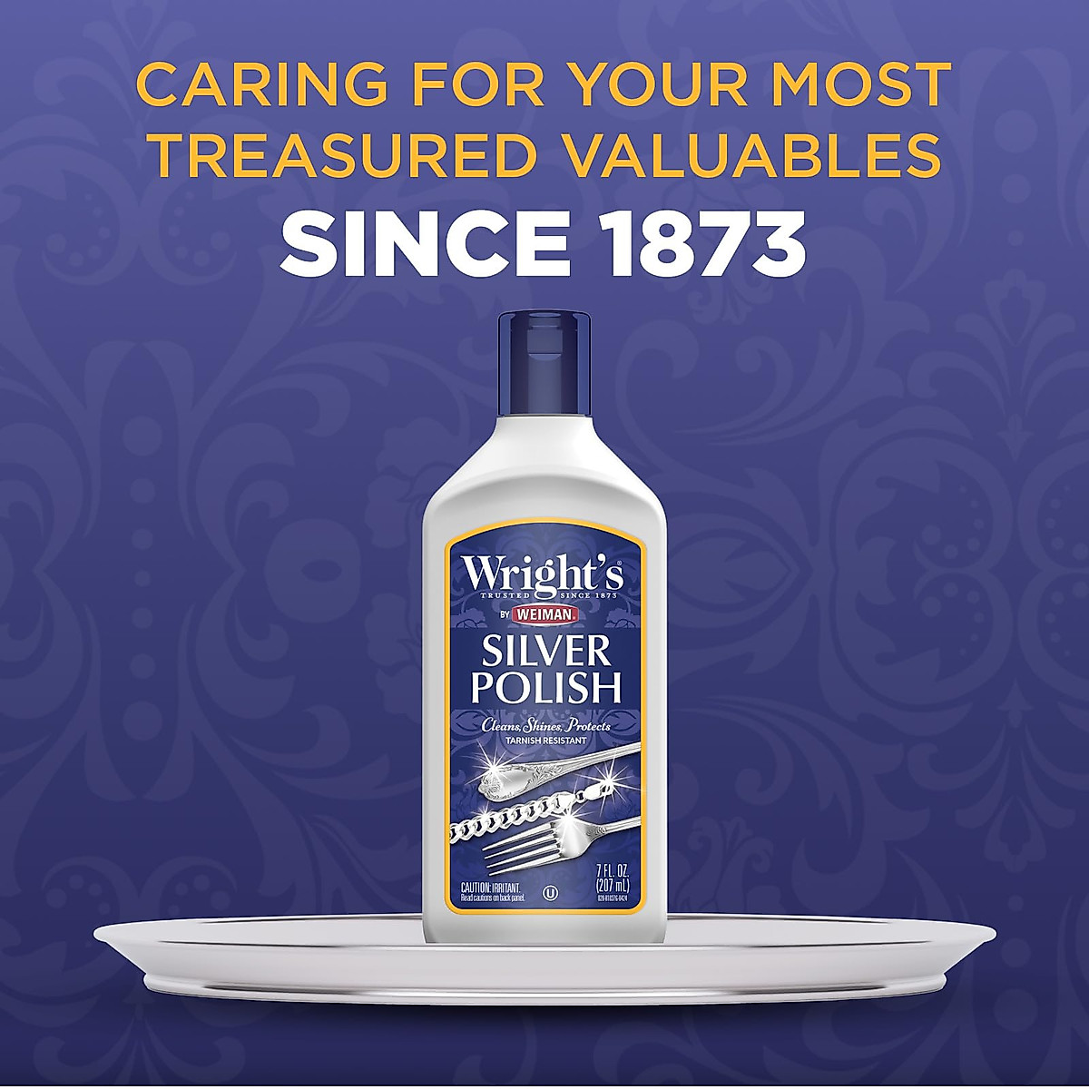 Wright's Silver Cleaner and Polish - 7 Ounce (2 Pack) Ammonia-Free - Use on Silver, Jewelry, Antique Silver