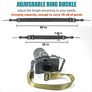 Qbily 60 "Long 3 Piece Adjustable Shoulder Straps, Universal Portable Non-Slip Nylon Shoulder Strap and Neck Straps for Replacement IPad/Tablet Cases, Camera, Binoculars and Luggage Computer Bags