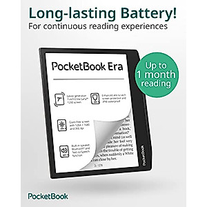 PocketBook Era E-Reader, Stardust Silver, 16GB | 7ʺ Glare-Free & Eye-Friendly Touch-Screen with E -Ink Technology | Waterproof | Text-to-Speech, Audio- & E-Book Reader | SMARTlight & Built-in Speaker