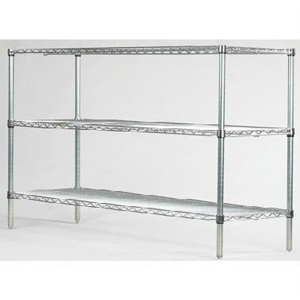 Omega Precision - 3 Shelf Chrome Wire Starter Unit: Qty(3) 14" Deep x 48" Wide Chrome Wire Shelves Qty(4) 36" High Chrome Posts