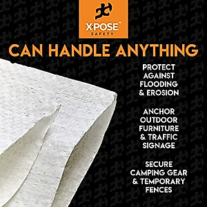 Empty Sand Bags, with Ties – White 14" x 26" Heavy Duty Woven Polypropylene, UV Sun Protection, Dust, Water and Oil Resistant - Home and Industrial - Floods, Photography and More (Bundle of 10)