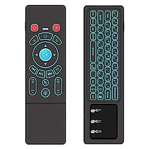 ILEBYGO Air Mouse for Android tv Box, Rechargeable Mini Wireless Keyboard and Air Remote Control Touchpad with RGB Backlit T6 for Android TV Box, PC, Projector, HTPC etc.