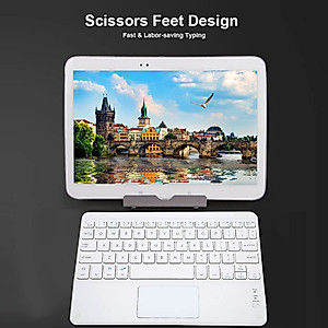 ASHATA Bluetooth Touchpad Keyboard,Portable Wireless Keyboard with Touchpad,9in Scissors Feet Design Ultra Slim Bluetooth Keyboard for Android/iOS/Windows