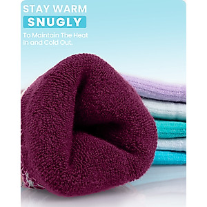 OutdoorMaster Ski Socks, 2-Pair Pack Skiing and Snowboarding Thermal Socks for Women with Over the Calf Design w/Non-Slip Cuff, Mountain Patterns - Henna, Medium