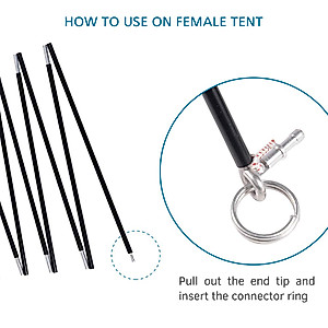 Tent Poles Replacement 3/8” 9.5mm, Fits both Female and Male Tent, Lightweight Tent Pole Repair Kit, 7001 Aluminum Alloy Tent Rod，20ft 2 Poles Pack