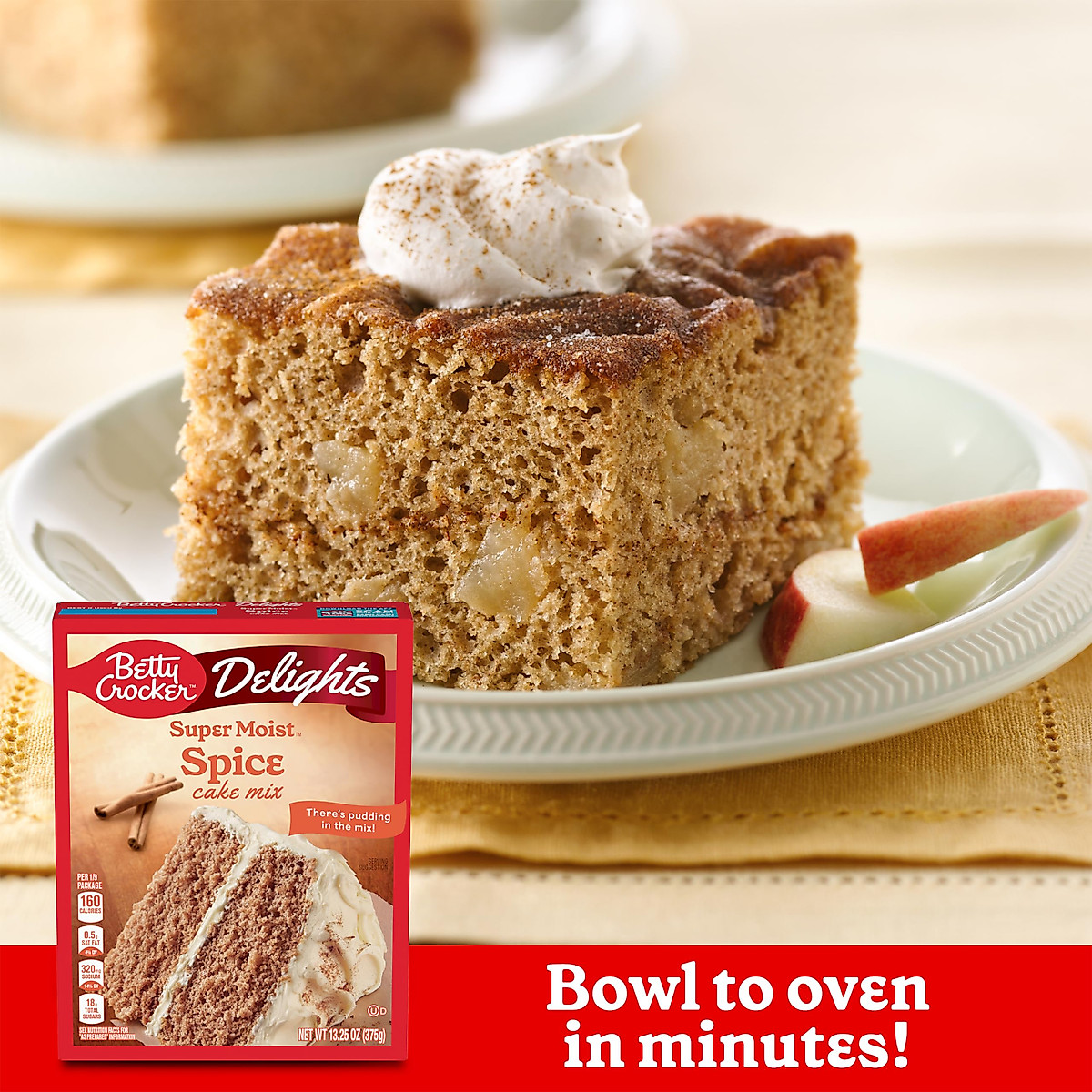 Betty Crocker Delights Super Moist Spice Cake Mix, 13.25 oz. (Pack of 12)