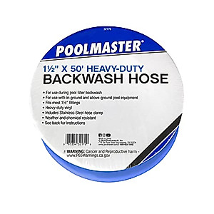 Poolmaster 32170, Essential Collection Heavy-Duty Swimming Pool Backwash Hose, 1 1/2-Inch x 50-Feet