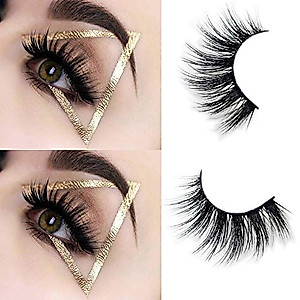 Veleasha Russian Strip Lashes and 5D Faux Mink Lashes ，Natural Lashes Wispy Fluffy False Eyelashes 2 Styles 2 Sets Pack