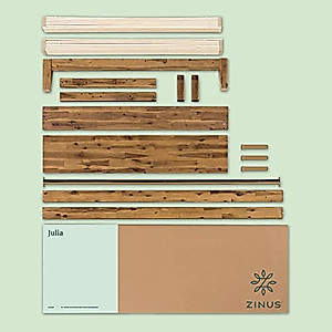 ZINUS Julia Wood Platform Bed Frame / Solid Wood Foundation with Wood Slat Support / No Box Spring Needed / Easy Assembly, King