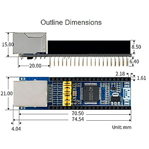 waveshare Ethernet to UART Converter for Raspberry Pi Pico, 10/100M Ethernet Full-Duplex/Half-Duplex KEEPALIVE Mechanism Support 2-CH Ethernet to UART Data Transparent Transmission