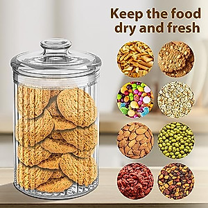 Vinkoe Cookie Jar, 51oz Acrylic Candy Jars with Lids, Apothecary Jars, Clear Cookie Jars Containers for Candy Buffet, Office Desk, Party Table, Nuts, Cookies, Chocolate, Coffee, Tea