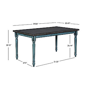Powell Furniture Willow Dining Table, Multicolor, 35.1/2" x 59" x 30.1/4"