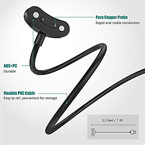 TUSITA [2-Pack Charger Compatible with TicWatch Pro 3, Pro 3 LTE, Pro X, E3 Smart Watch - Magnetic USB Charging Cable 3.3ft 100cm - Smartwatch Accessories