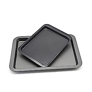 Temkin Rectangular Non-Stick Bread Cake Baking Tray Baking Tray Oven Rectangular Black Baking Tray DIY Baking (Color : Black, Size : Small)