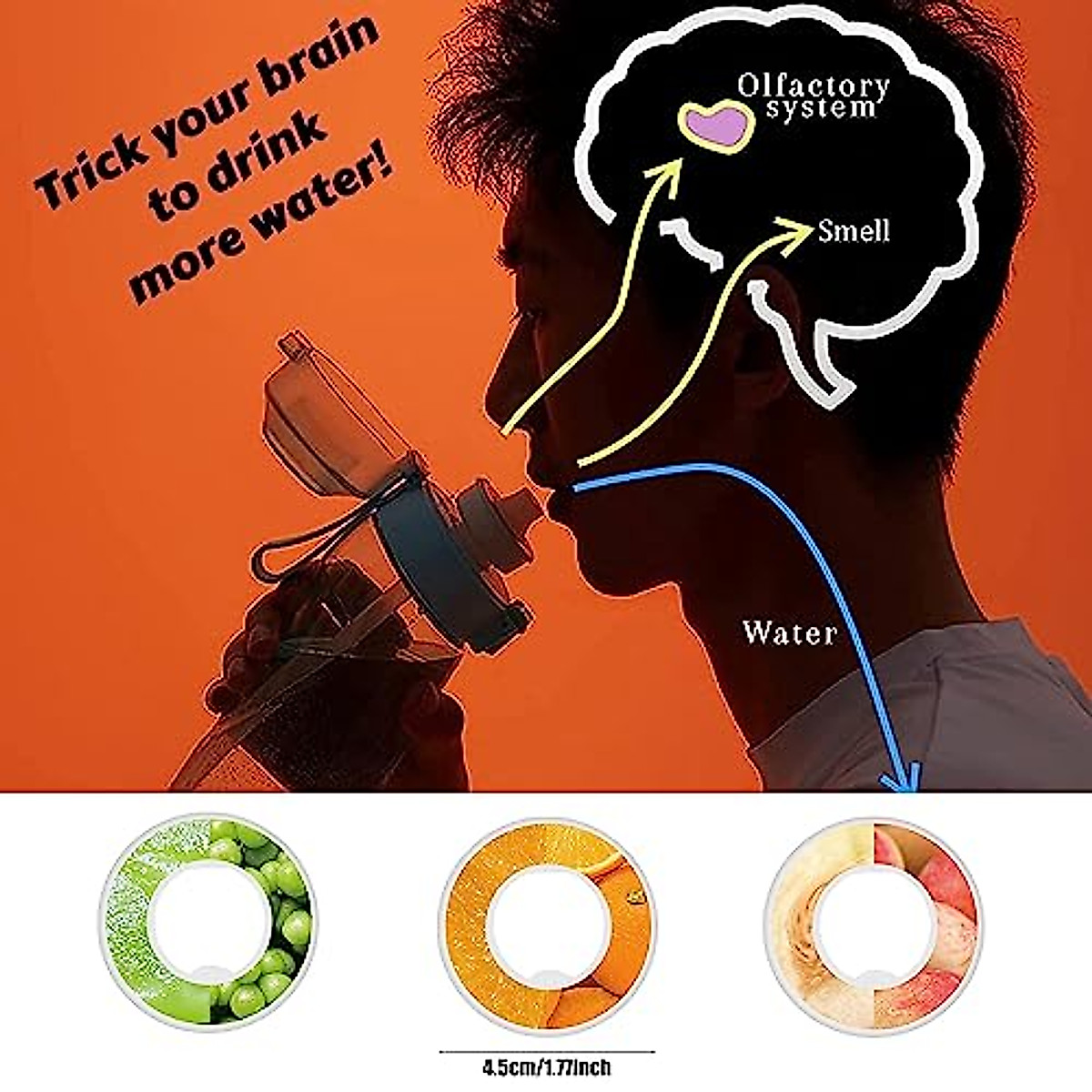 Hqroidd 7Pcs Fruit Scent Pods for Water Bottle Flavor Caps Water Bottles Sports Water Cup Suitable for Outdoor Sport