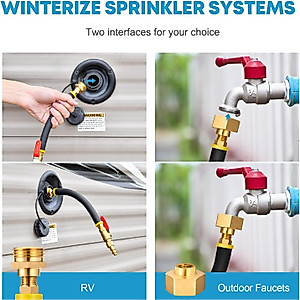 Kohree RV Winterizer Kit, Sprinkler Winterizing Blowout Kit with Shut Off Valve, Air Compressor Quick-Connect Plug Water Blow Out Fitting Adapter for Motorhome Boat Camper and Travel Trailer