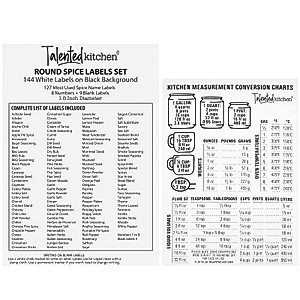 Talented Kitchen 14 Pack Glass Spice Jars with 269 Spice Labels, Empty Square Spice Bottles Containers 4 oz with Pour/Sift Shaker Lid, Spice Organization and Storage (Water Resistant)