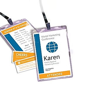 Avery Customizable Name Badge and Ticket Inserts, 6" x 4.25", White, 100 Printable Name Tag Inserts with Tickets (8522)