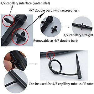 DGZZI 20pcs Adjustable Irrigation Drippers Garden Sprinkler 360 Degree 8 Holes Water Flow Irrigation Drippers Connector for 4/7 MM Tube