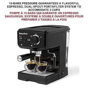 Starfrit 024005-001-0000 Cappuccino Espresso Machine, Standard, Black