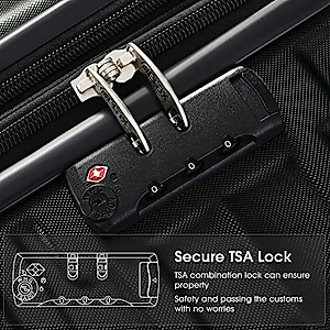 Merax Luggage Sets with TSA Locks, 3 Piece Lightweight Expandable Luggage with Spinner Wheels 20inch 24inch 28inch (Black)