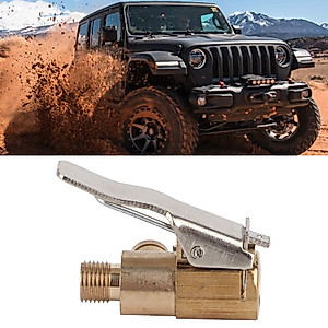 Tire Inflator Chuck, Brass Air Chuck Open,Tire Inflator Chuck Tyre Quick Inflation Clip Clamp Connector for Car Motorcycle with Valve