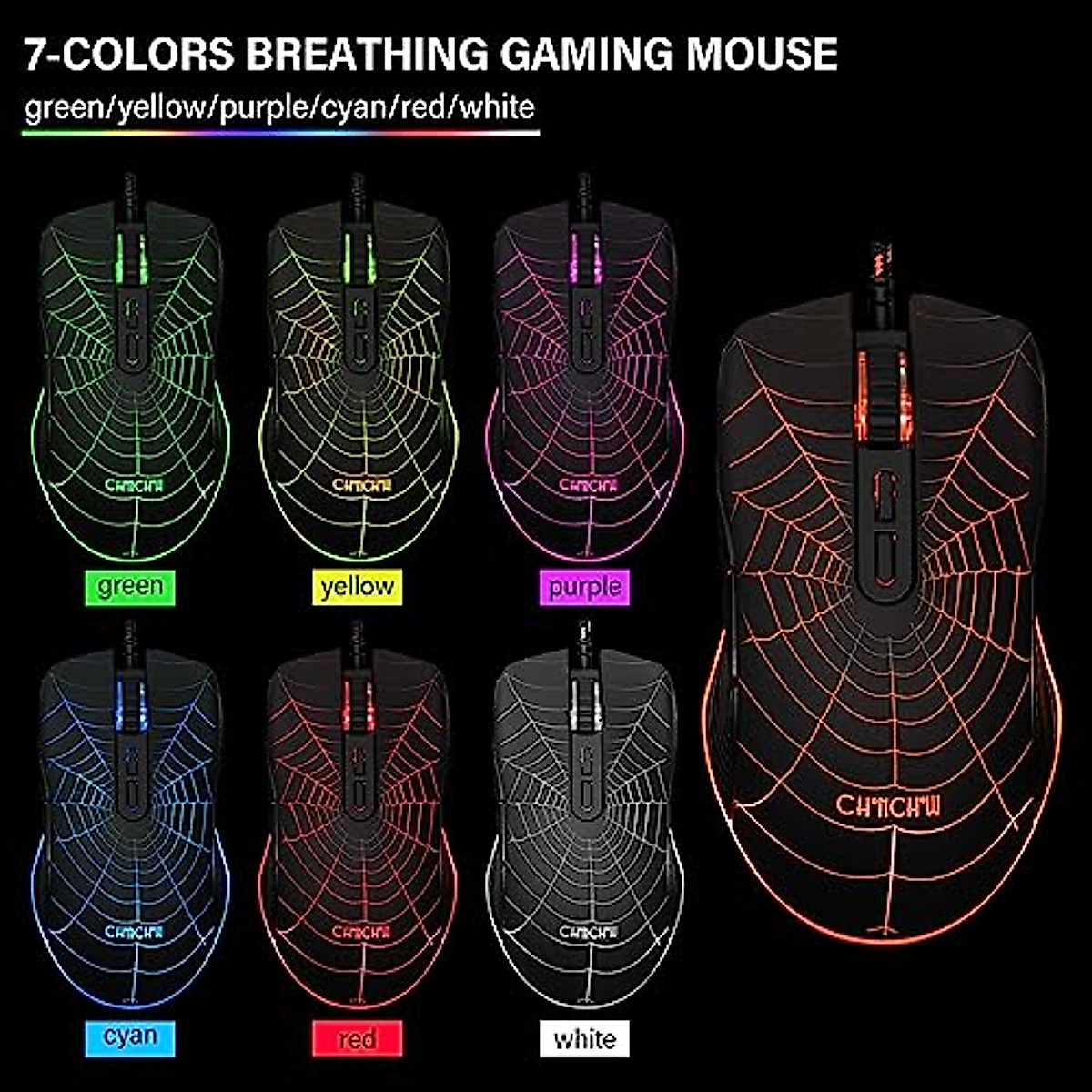 Gaming Keyboard and Mouse for Mac PC PS5 PS4 Xbox One Gamers, RGB Backlit LED Mechanical Feel Keyboard with Multimedia Keys Number Pad, 104 Keys USB Desktop Computer Windows Keyboard