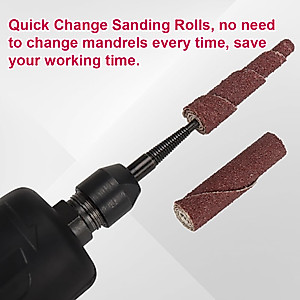 NuoDunco 2 Inch Cartridge Rolls Engine Porting Tool for Die Grinder 48 Pcs (80/100/120/240 Grit) 2-Type Cylinder Head Sanding Cone with 2 Pcs 1/4" Stem Mounting Mandrels