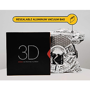 KODAK PLA Plus 3D printer filament WHITE color, +/- 0.03 mm, 750g (1.6lbs) Spool, 1.75 mm. Lowest moisture premium filament in Vacuum Sealed Aluminum Ziploc bag with Silica Gel. Fits Most FDM Printers