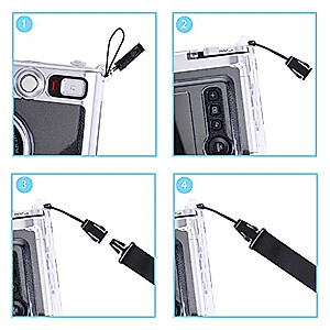 khanka Protective Clear Hard Camera Case Compatible with Fujifilm Instax Mini Evo Instant Camera, with Shoulder Strap