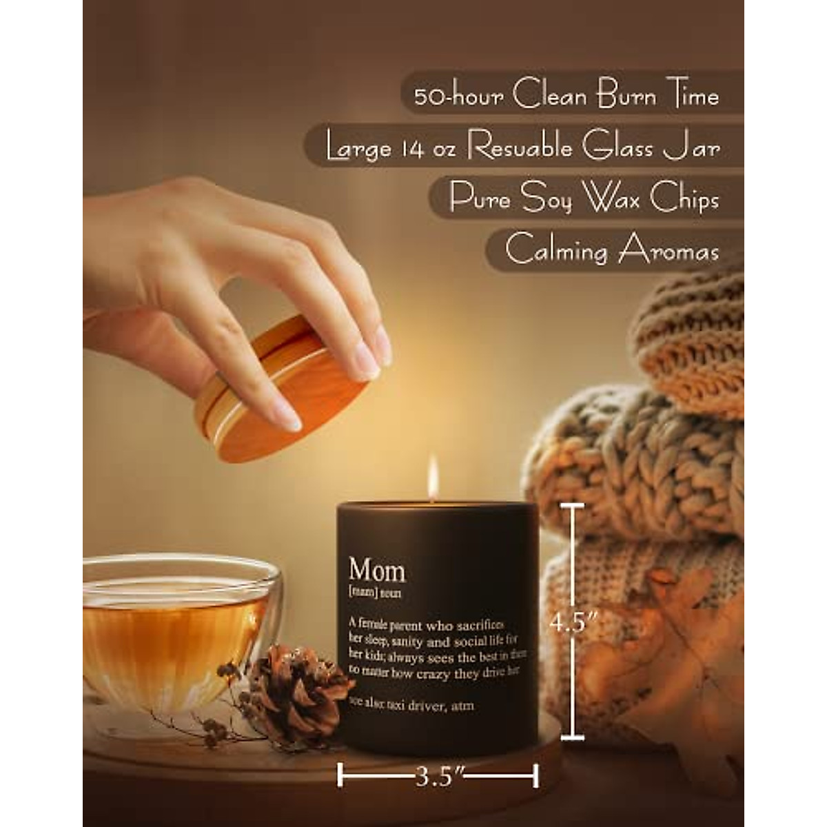 LaLeena - Gifts for Mom - Scented Candle - Luxury Candles for Home Scented - Birthday Gifts for Mom (Large 14 oz, Lavender)