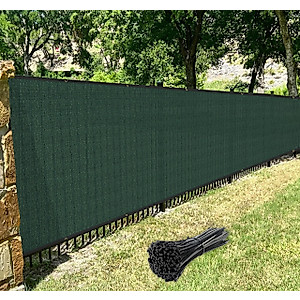 Windscreen4less 4' x 50' Privacy Fence Screen Heavy Duty Windscreen Fencing Cover Windblock Mesh Fabric Shade Cloth with Brass Grommtes for Garden Yard Pool Deck Carport Construction, Green