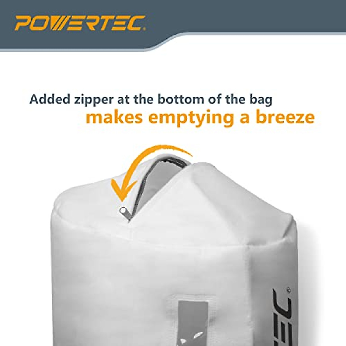 POWERTEC DC5370 Wall Mounted Dust Collector with 2.5 Micron Filter Bag | 537 CFM