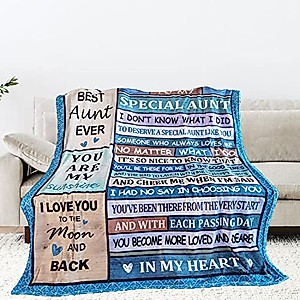Rqhoqci Aunt Gifts Blanket 50"x60" - Auntie Blanket from Niece - Unique Gifts for Aunts - Birthday Gifts for Aunt from Niece and Nephew - Aunt Gifts for Birthday Mothers Day Christmas