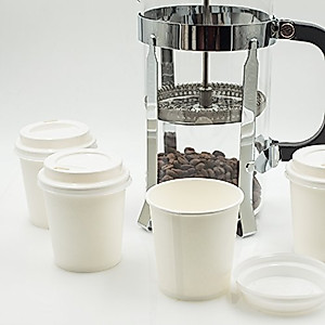 Golden Apple, Disposable Paper Coffee Cups 4 oz. Cups & Lids Quantity 50 cups per pack.