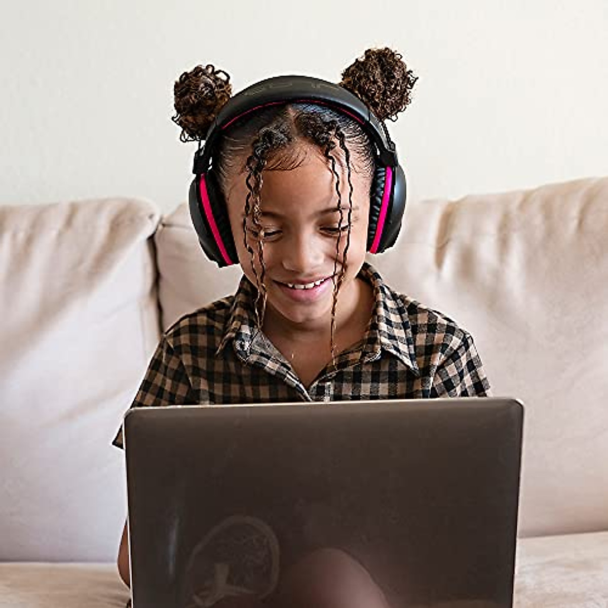 JLab JBuddies Pro Wireless Over-Ear Kids Headphones | 35+ Hour Battery Life | Built-in Volume Regulators for Safety | Share Mode | Folding | Adjustable | Noise Isolation | with Mic | Pink
