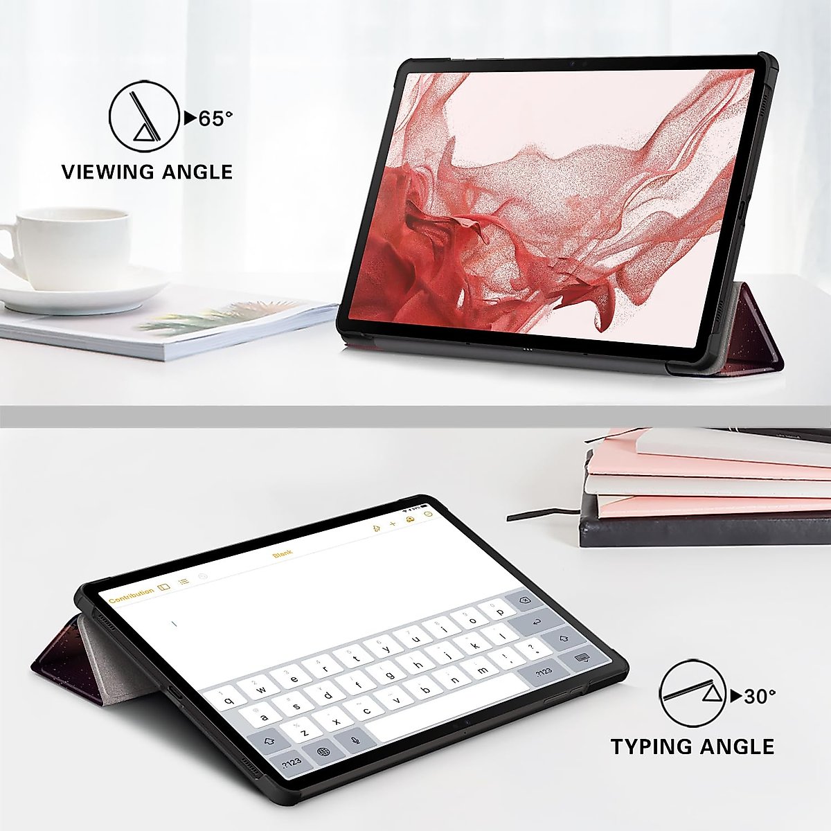 DINGGUAGUA Case for Samsung Galaxy Tab S10+ Plus 12.4” 2024 Release Lightweight Slim Shell Stand Cover for Tab S9+ Plus SM-X810/X816B/X818U with Auto Sleep/Wake,Graffiti