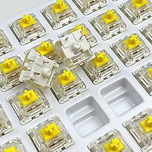 Gateron G Yellow Pro Switches Pre-lubed 3pin RGB SMD Linear for Gaming Mechanical Keyboard (72 Pcs,Yellow)