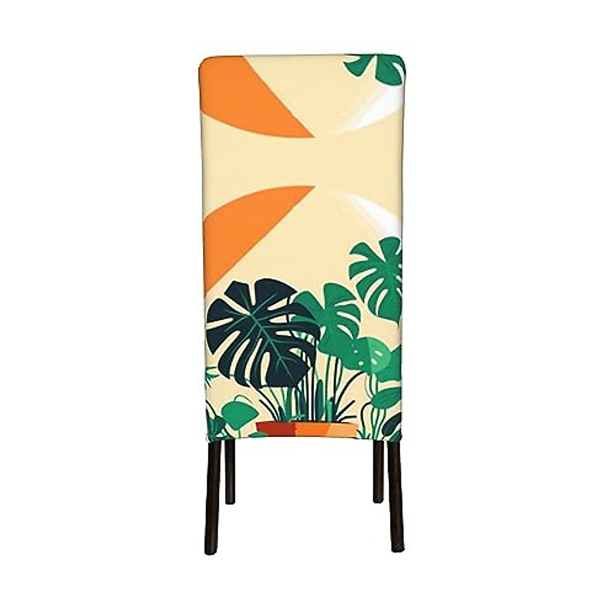 Cartoon Turtle Back Bamboo Pattern Elastic Polyester Ammonia Dining Chair Cover - Protection Cover for Dining Chair Removable