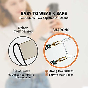 SHARON6 Crossbody Phone Case Compatible with iPhone 11 Clear Transparent PC+TPU Hard Case Holder Adjustable Lanyard Strap Necklace TUK CASE (Black)