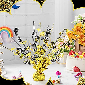 3 Pieces Happy 60th Birthday Centerpieces for Tables 60th Wedding Anniversary Party Supplies Metallic Gold Gleam for 60 Years Old Party Table Decorations, 14 Inches