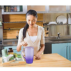 Bruntmor Ceramic Tea Infuser Mug With Stainless Steel Infuser And Removable Lid, Microwave Oven And Dishwasher Safe, Great For Use With Loose Tea Leaves And Sachets (16 oz, Gradient Purple)