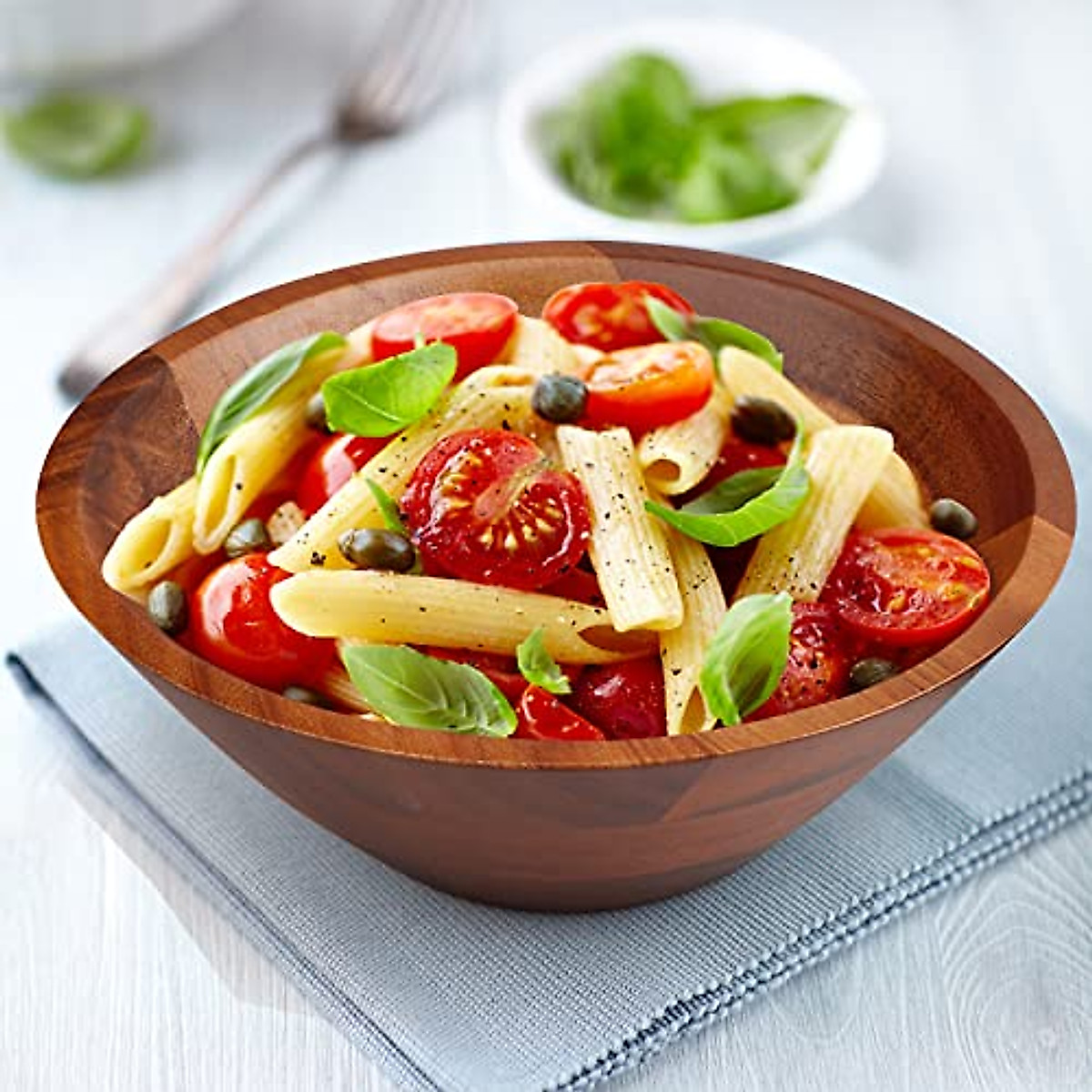 AIDEA Wooden Bowls, 7 Inch Acacia Wood Salad Bowl Set of 4 Wooden Serving Bowl for Salad, Soup, Noodle and More