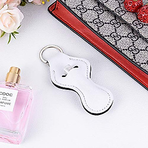 10pcs Sublimation Blanks Chapstick Holder Keychains Bulk Lipstick Holder Keychains Chapstick Keyring Holder (White)