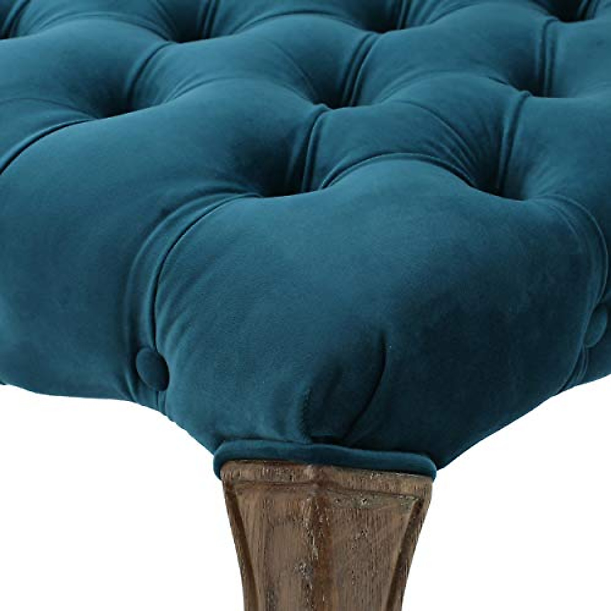 Christopher Knight Home Bates Tufted Velvet Fabric Dining Chairs, 2-Pcs Set, Dark Teal