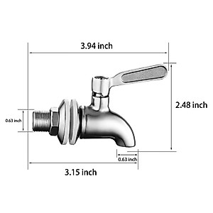 Carvedexquisitely Beverage Dispenser Replacement Spigot,Stainless Steel Faucet for Water Dispenser,Drink Dispenser Replacement Spout 2 Pack