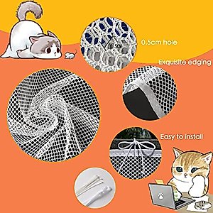 TTEDOYE Cat Balcony Rail Net Cat Anti-Fall Netting Pet Balcony Mesh Fence Net Child Safety Screen Protection Crib Mesh for Pets