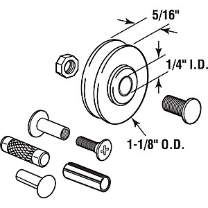 Prime-Line D 1795 1-1/8 In. Patio Roller Kit (2 Pack)