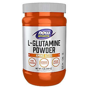 NOW Sports Nutrition, L-Glutamine Pure Powder, Nitrogen Transporter*, Amino Acid, 1-Pound